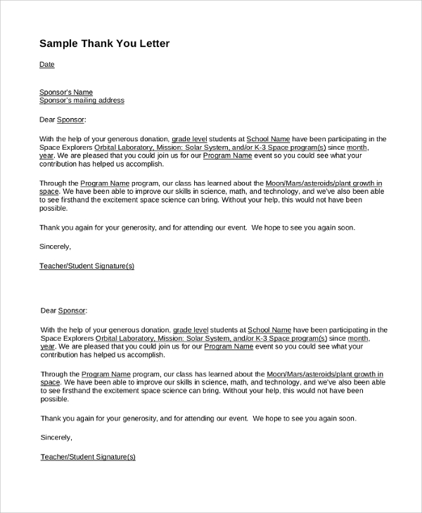 Thank You Letter For Vendor Participation Database Letter Template 
