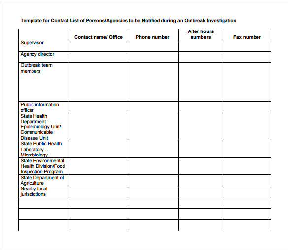 Contact List Template Excel Templates