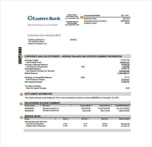 FREE 18 Sample Bank Statement Templates In PDF MS Word Excel