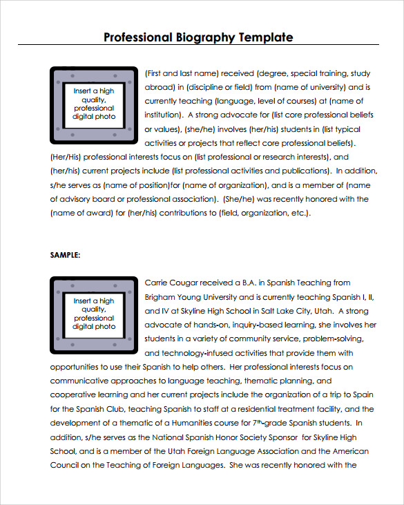 7 Biography Samples PDF Sample Templates