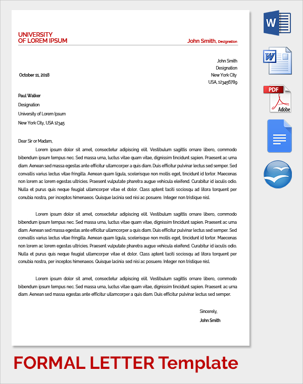 FREE 32 Sample Formal Letter Templates In PDF MS Word