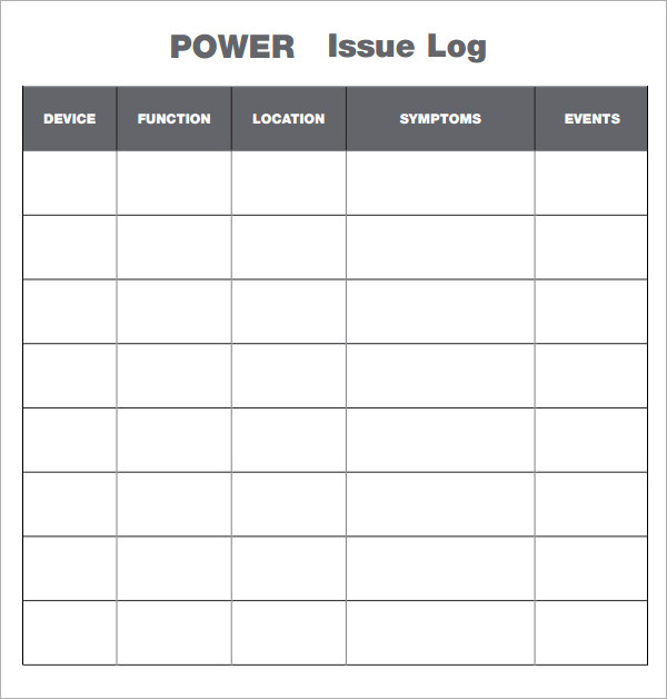 FREE 6 Issue Log Samples In PDF MS Word