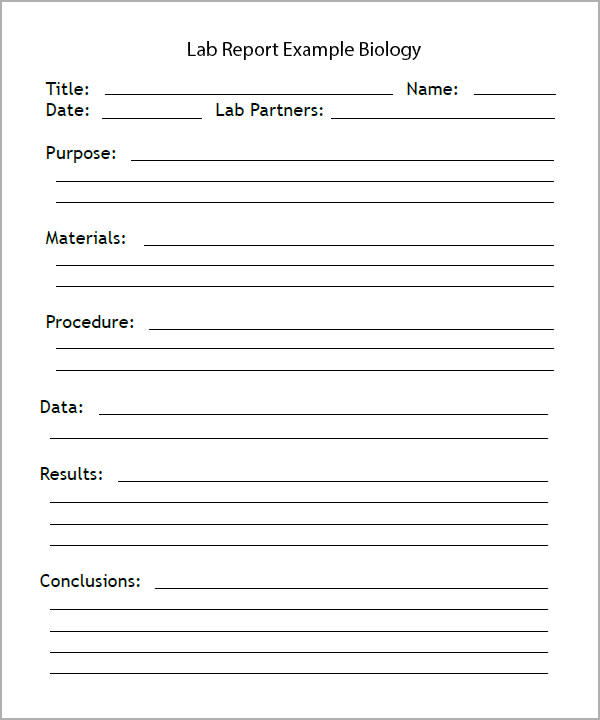 6 Sample Lab Report Templates Sample Templates