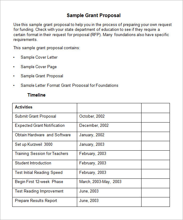 13 Sample Grant Proposal Templates To Download For Free Sample Templates