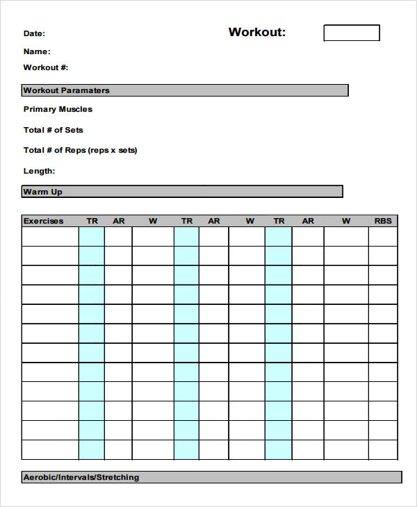FREE 9 Training Log Templates In PDF MS Word