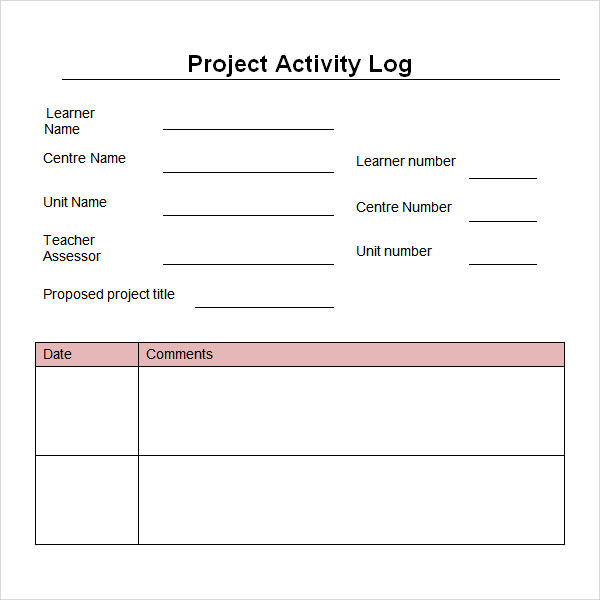 Weekly Activity Log Template Download Printable Pdf Templateroller