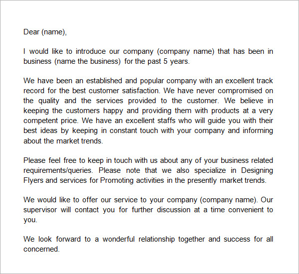 Business Introduction Email Template