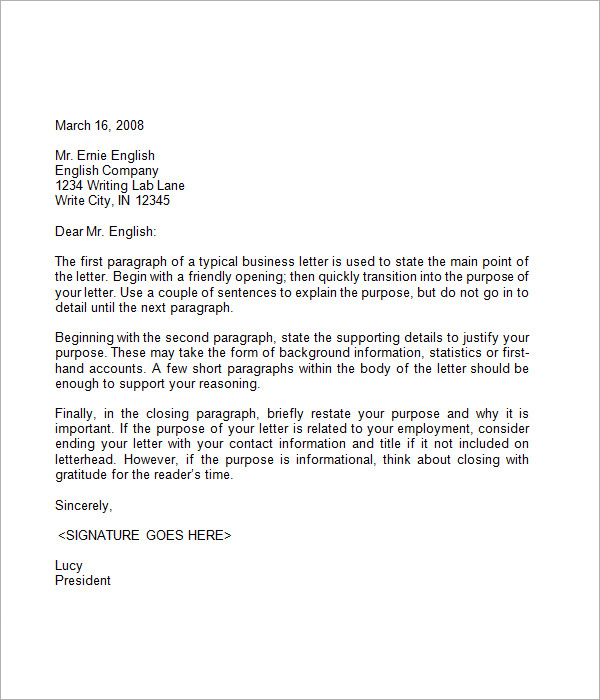 FREE 27 Business Letter Samples In PDF MS Word