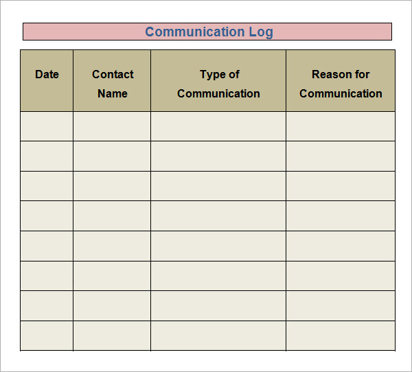 FREE 8 Communication Log Samples In PDF MS Word