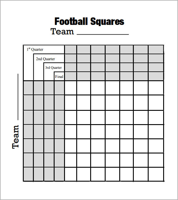 Football Squares Template Printable