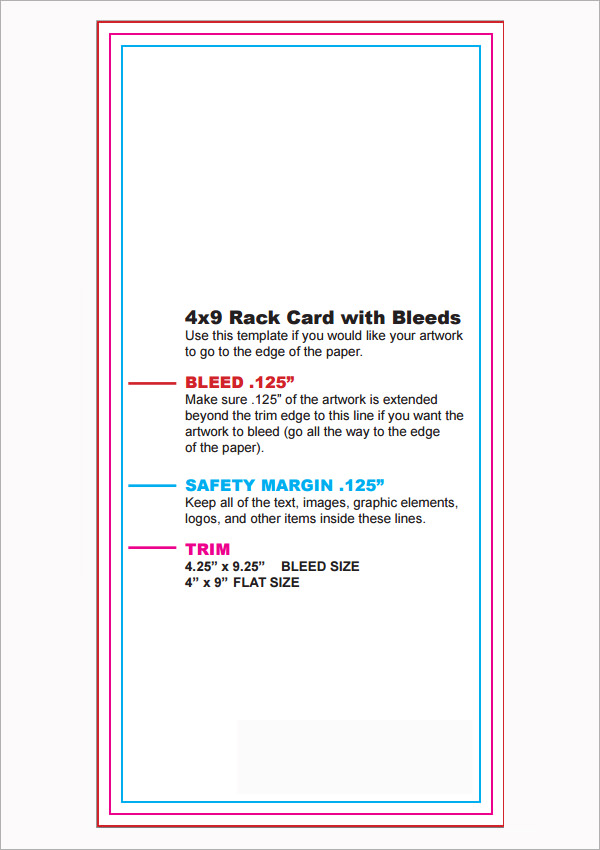 8 Sample Rack Card Templates Sample Templates