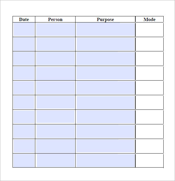 Free Printable Communication Log Template Free Printable Templates