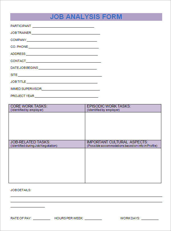 FREE 11 Sample Job Analysis Templates In Excel Google Docs MS Word FREE 11 Sample Job Analysis Templates In Excel Google Docs MS Word