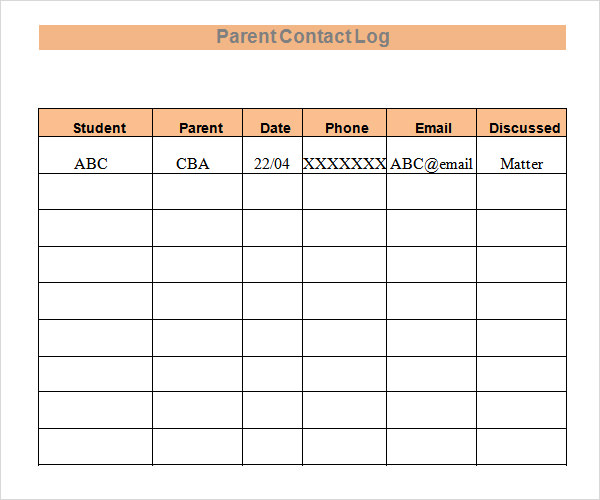 FREE 28 Sample Call Log Templates In PDF MS Word Excel Pages
