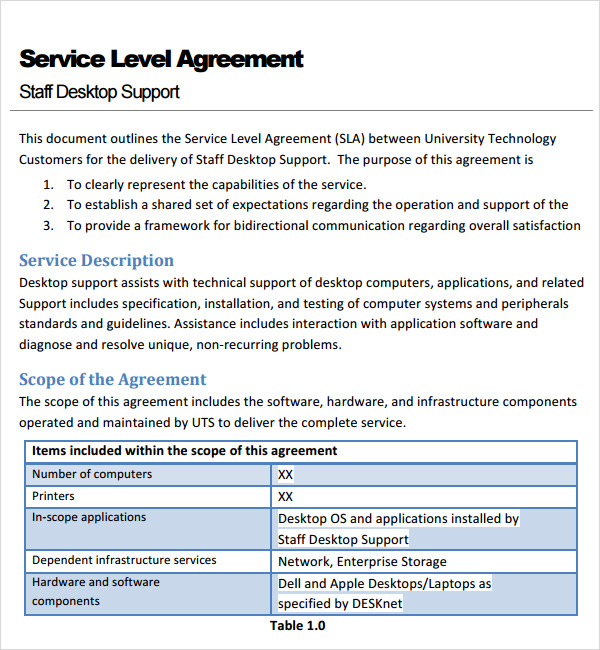 7 Service Agreement Templates Sample Templates