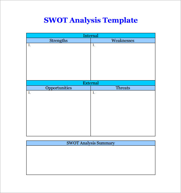 SWOT Analysis Templates 14 Download Documents In PDF Word