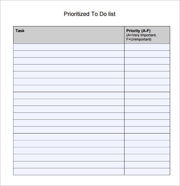 FREE 16 Sample To Do List Templates In MS Word Excel PDF