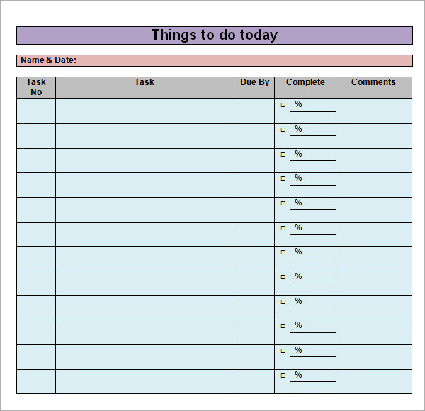 FREE 16 Sample To Do List Templates In MS Word Excel PDF