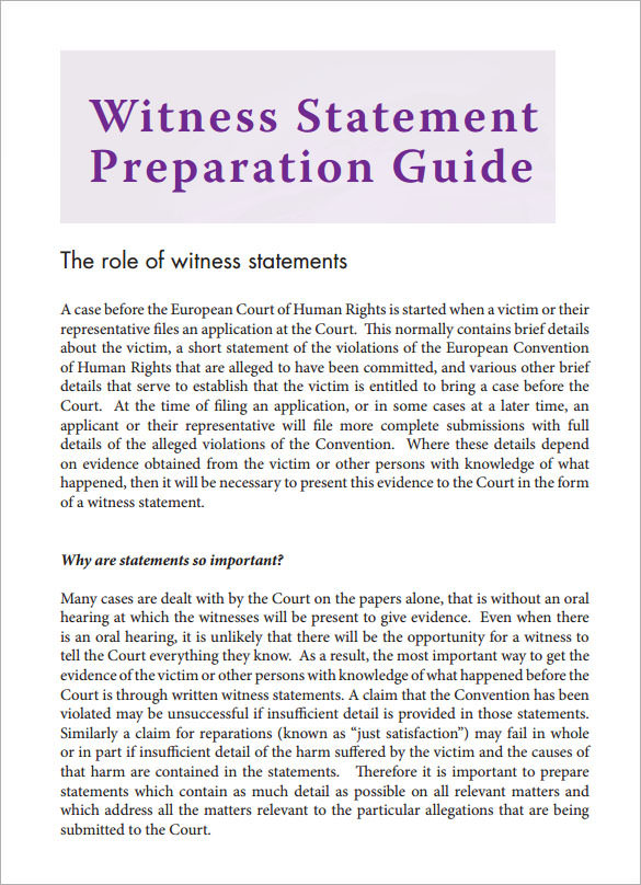 How To Write A Statement Of Events For An Hr Incident