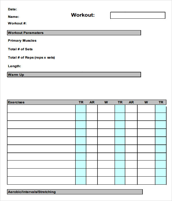 FREE 7 Workout Log Templates In PDF MS Word