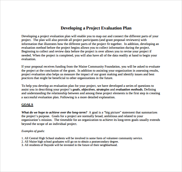 FREE 9 Sample Project Evaluation Templates In PDF Google Docs 
