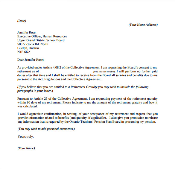 FREE 31 Sample Useful Retirement Letter Templates In Microsoft MS Word 
