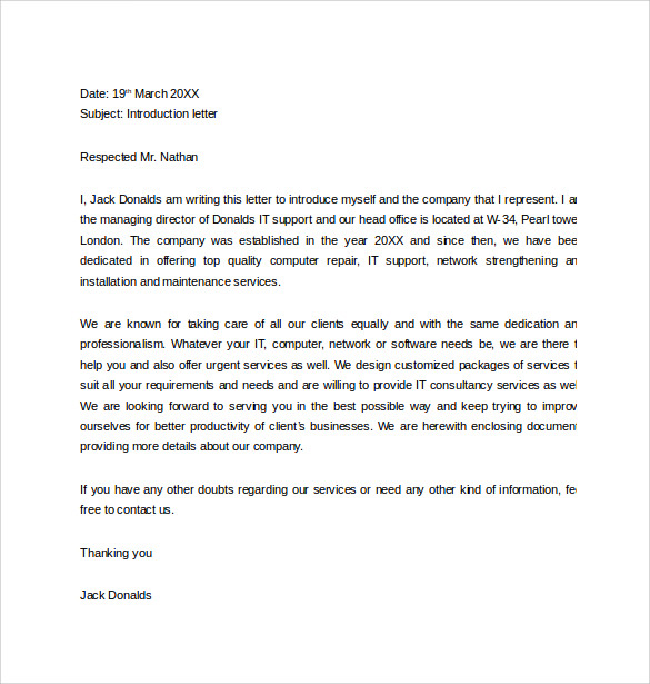  Introduction Of Friendly Letter An Introduction For A Friendly 