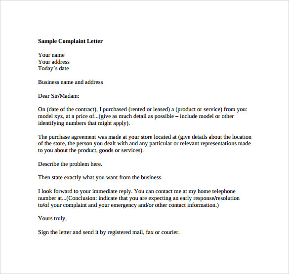 Sample Letter Complaint Bank Service Contoh 36