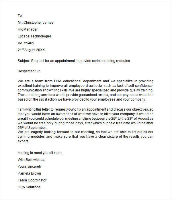 Appointment Request Letter