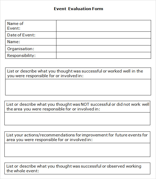 FREE 9 Event Evaluation Samples In PDF MS Word Excel