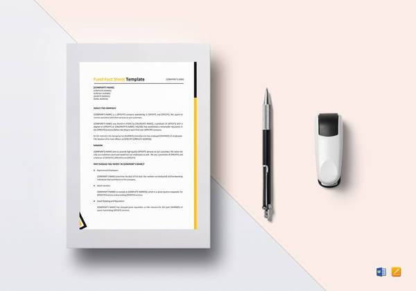 FREE 13 Sample Fact Sheet Templates In MS Word Pages PDF