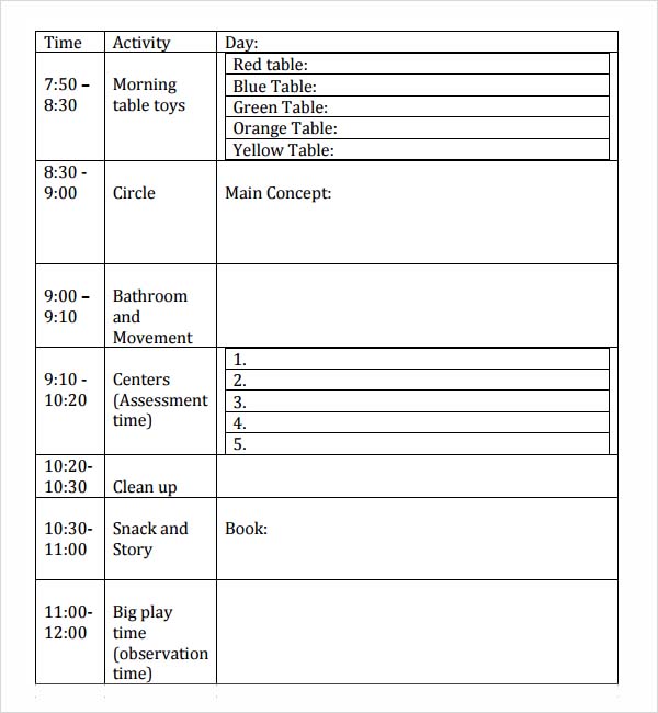 FREE 10 Sample Preschool Lesson Plan Templates In Google Docs MS FREE 10 Sample Preschool Lesson Plan Templates In Google Docs MS