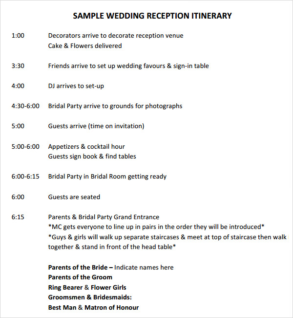 FREE 5 Sample Wedding Timeline Templates In PDF MS Word PPT