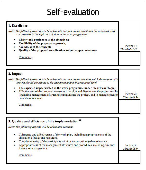 FREE 7 Sample Self Evaluation Templates In PDF