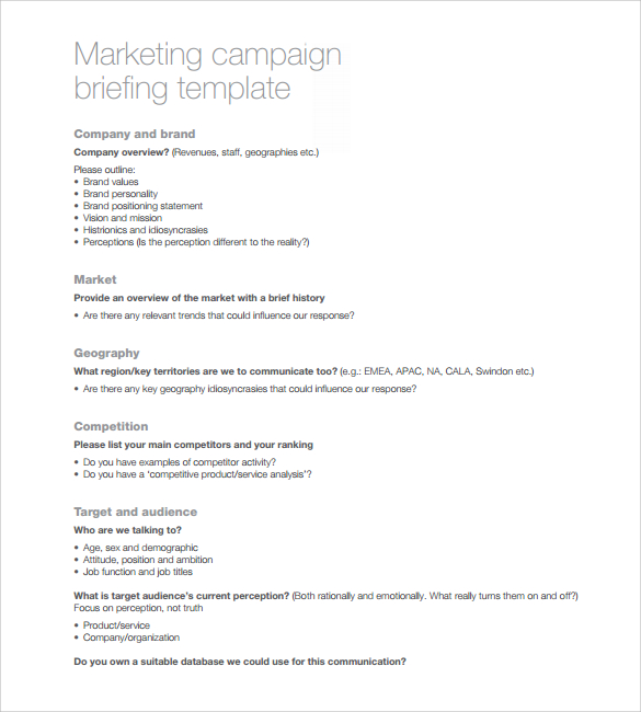 FREE 9 Sample Marketing Campaign Templates In Google Docs MS Word Pages PDF
