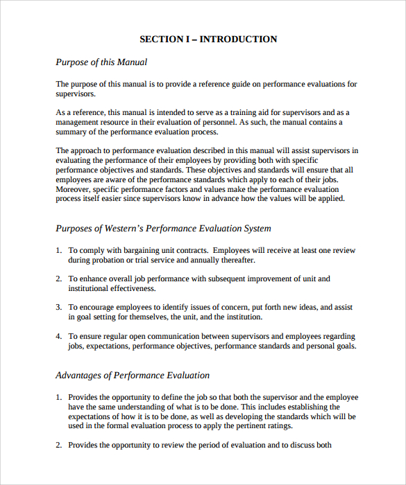 7 Supervisor Evaluation Samples PDF Sample Templates