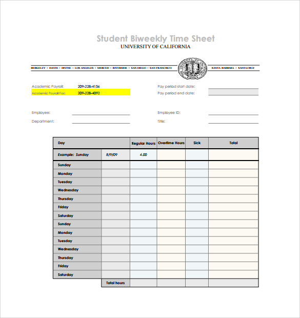 Biweekly Timesheet Template Google Sheets