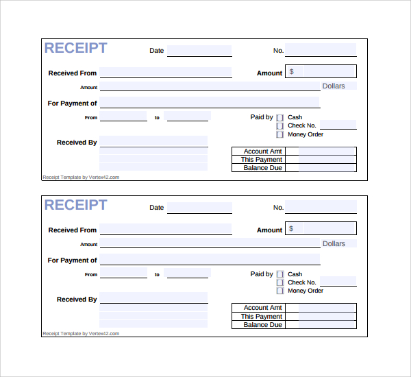 26 Receipt Templates Sample Templates