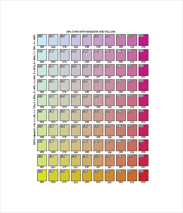 FREE 11 Sample CMYK Color Chart Templates In PDF