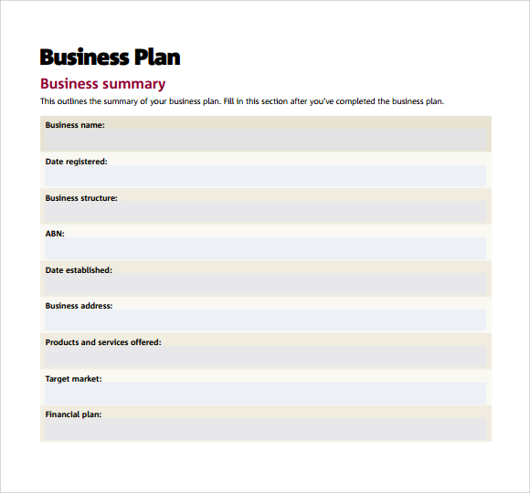 Bakery Business Plan Template