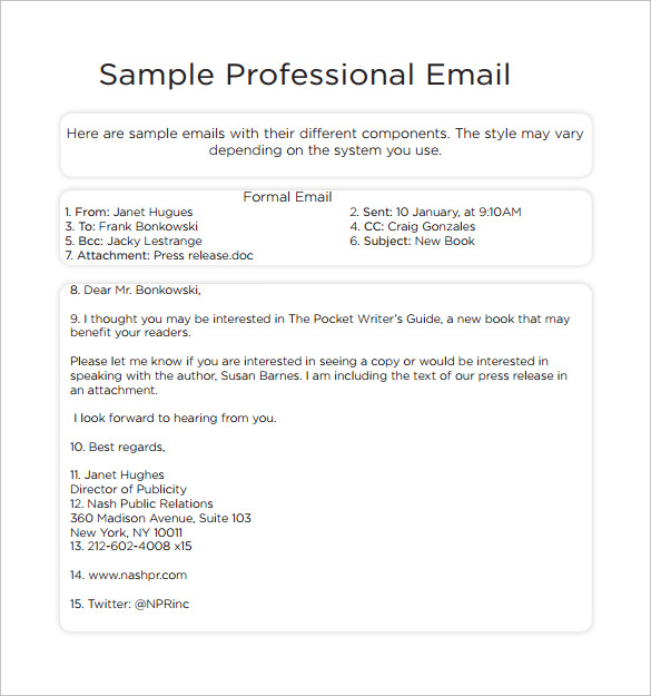 8 Sample Professional Email Templates PDF Sample Templates