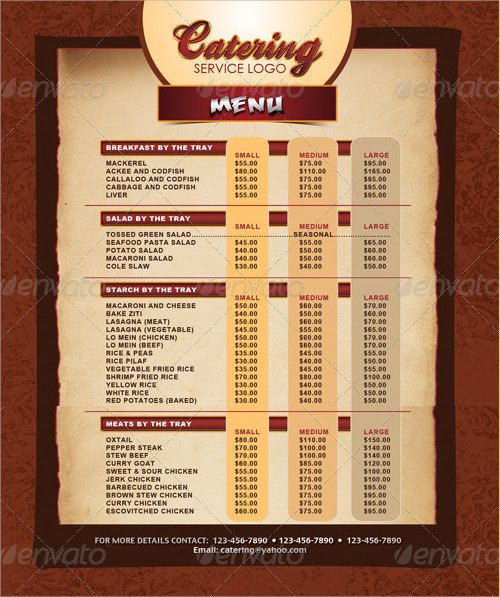 11 Sample Menus Sample Templates 11 Sample Menus Sample Templates