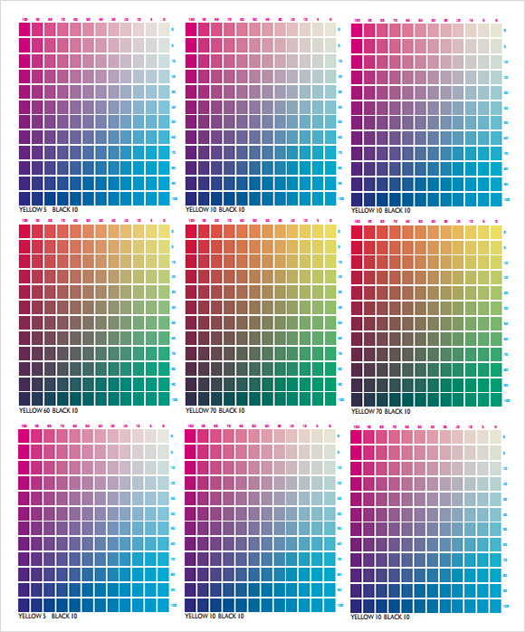 Cmyk Printable Color Chart