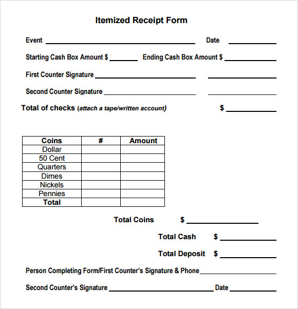10 Sample Itemized Receipt Templates To Download Sample Templates