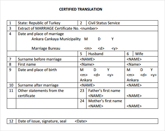 FREE 17 Sample Marriage Certificate Templates In PDF MS Word