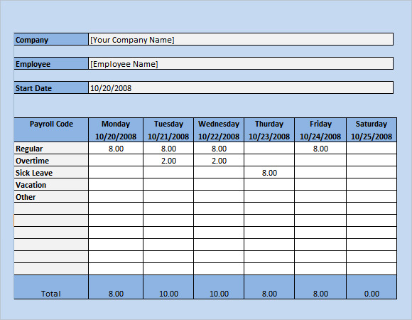 Payroll System Excel Template