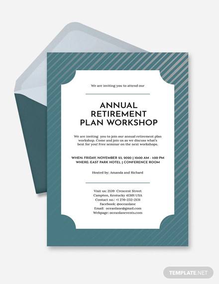 FREE 15 Retirement Party Invitation Templates In AI MS Word Pages 