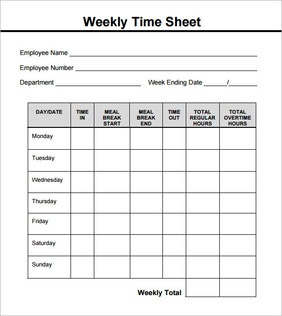 FREE 18 Sample Weekly Timesheet Templates In Google Docs Google 