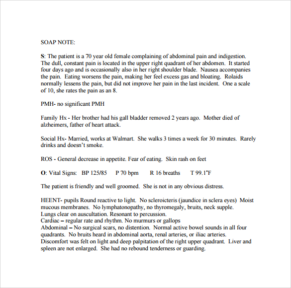 FREE 8 Sample Soap Note Templates In MS Word PDF