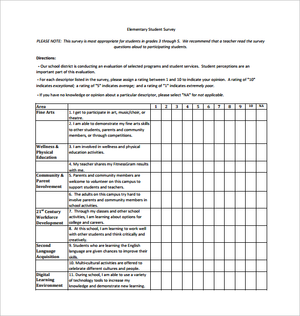 FREE 8 Sample Student Survey Templates In Google Docs MS Word FREE 8 Sample Student Survey Templates In Google Docs MS Word